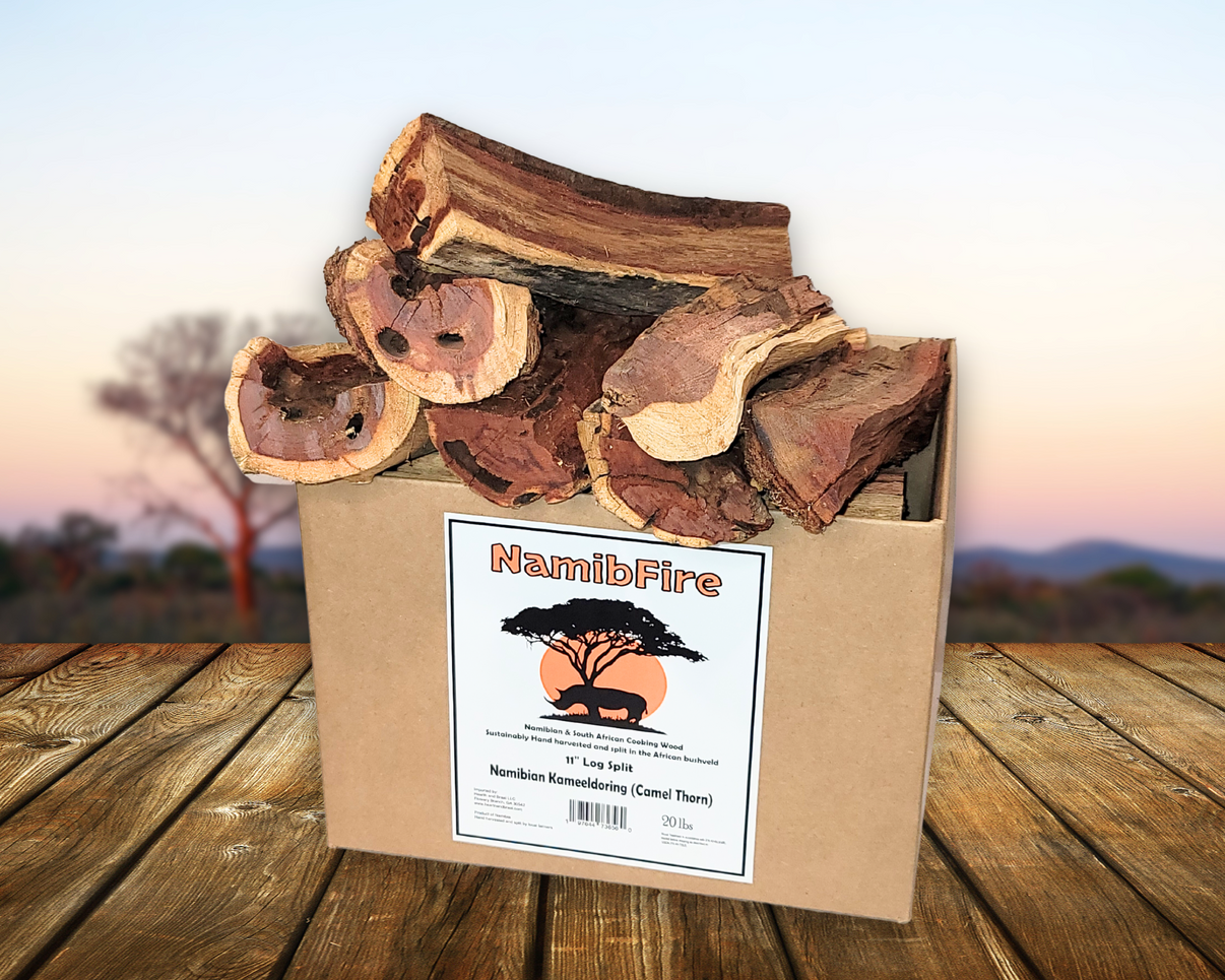 11" Kameeldoring Gourmet Cooking Wood splits (braai hout) – NamibFire USA